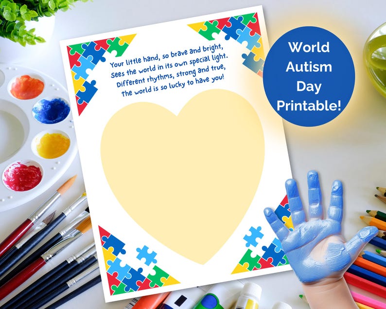 Autism Printable for Kids Autism Awareness Day Craft Neurodivergent ...