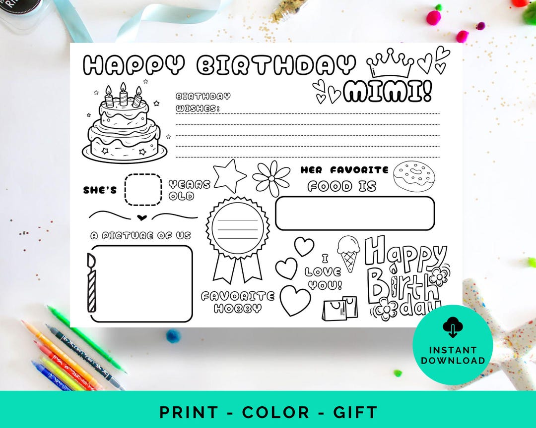 Mimi Birthday Card, Birthday Card for Mimi, Happy Birthday Mimi ...