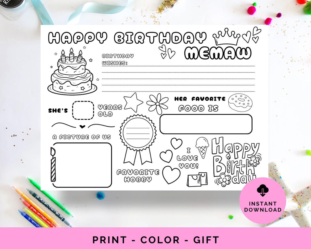 Memaw Birthday Card, Birthday Card for Memaw, Happy Birthday Memaw ...