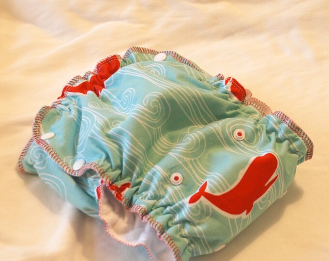 All in One Cloth Diaper Sea the Whales Size 2 Medium Large Esbaby All ...