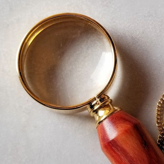 Office Magnifying Glass Pendant with Tulip Wood Handle Home & Living ...