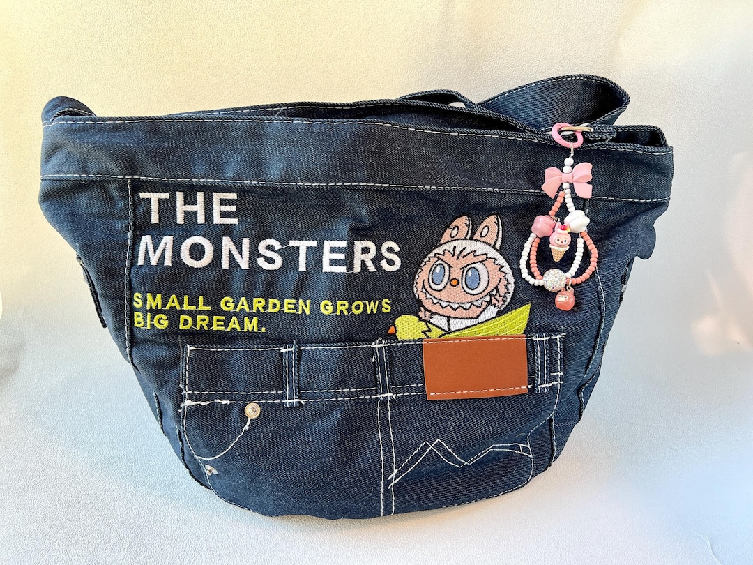 Labubu Bag With Labubu Handmade Charm Labubu Crossbody Bag Demin Bag ...