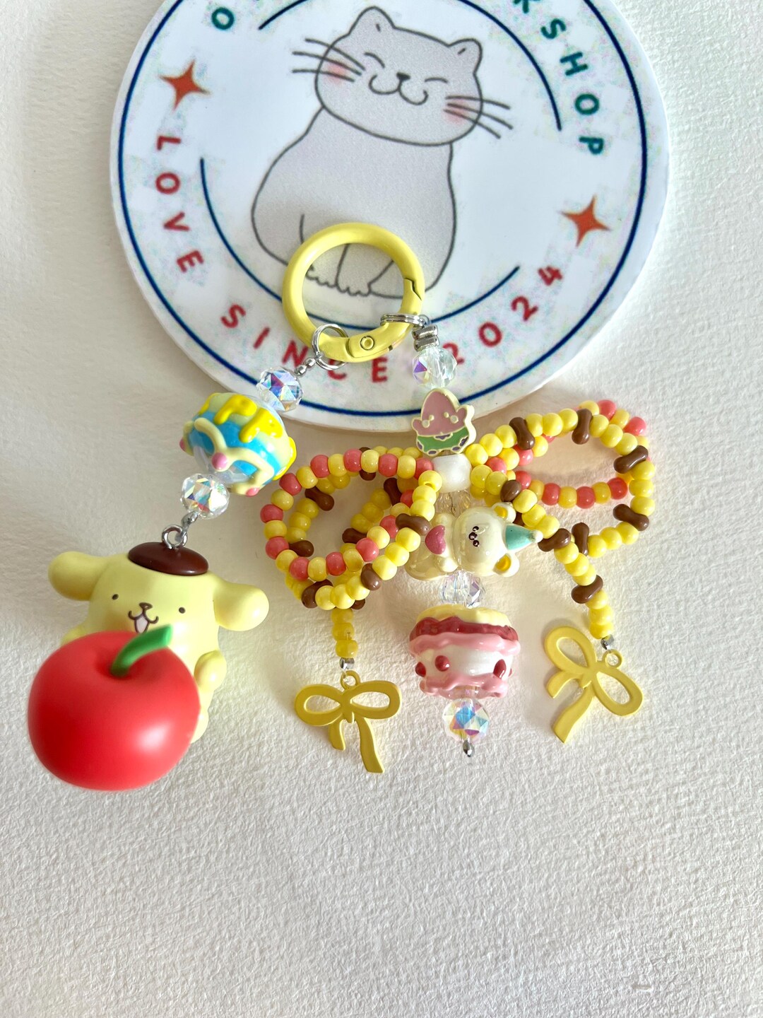Handmade Sanrio Pompompurin Phone Charms, Bookbag Charms, Student ...