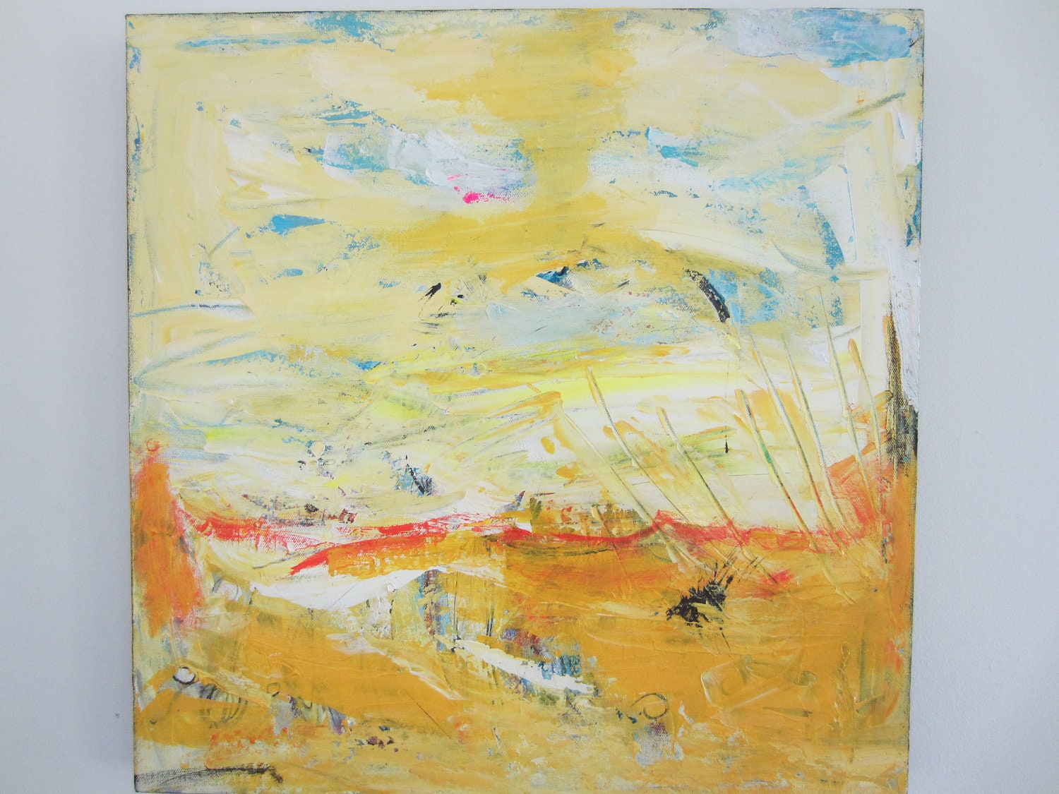 A Perfect Day Abstract Landscape Yellow Art Original Modern - Etsy