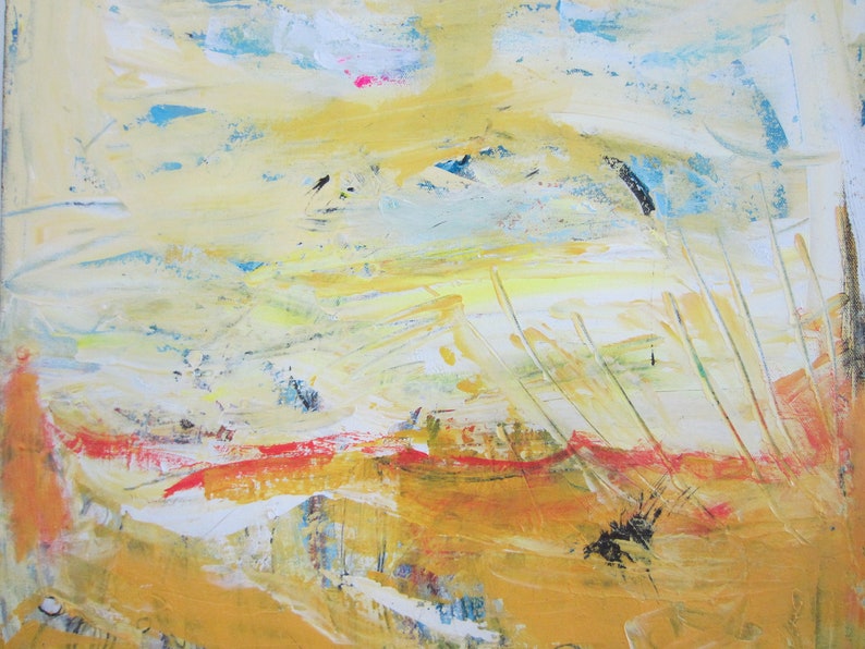 A Perfect Day - Abstract Landscape Yellow Art Original Modern ...