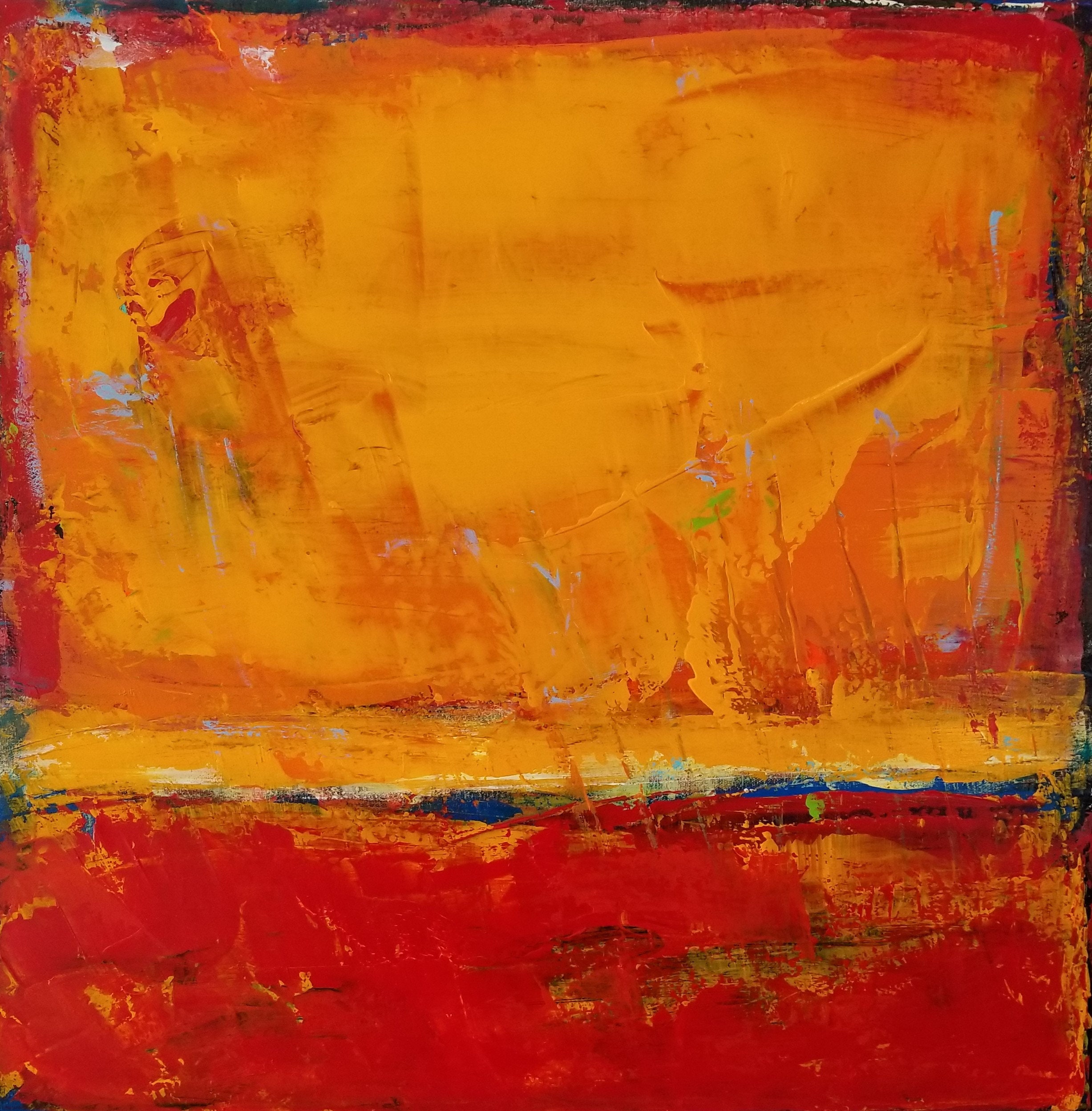 Sale, Orange Red Art, Large Abstract Painting, by Francine Ethier - Etsy