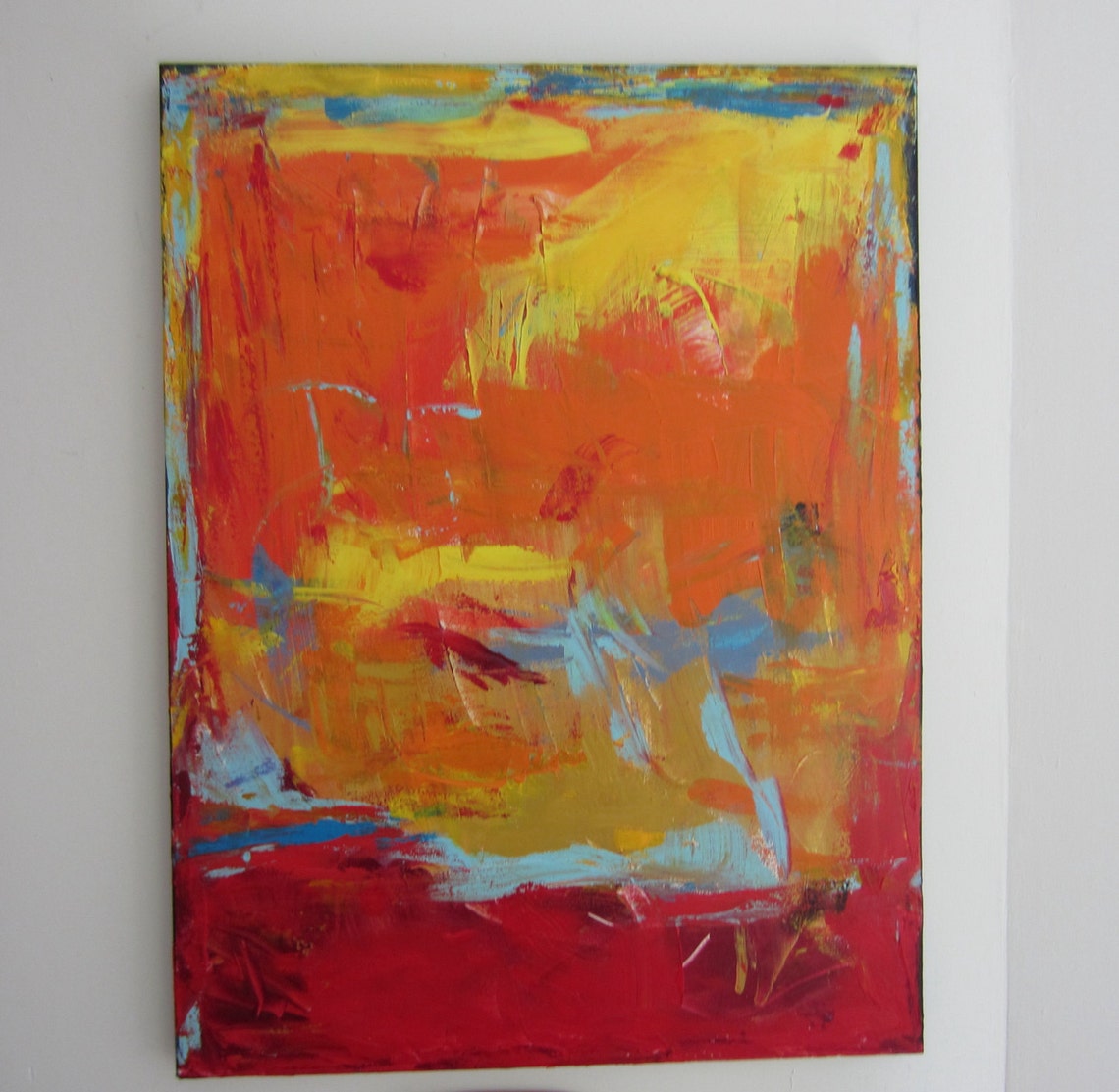 Red, Orange Yellow Art Abstract Painting, Modern, 30x40 Inches - Etsy