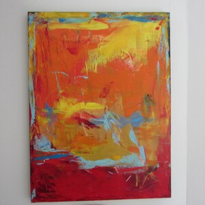 Red, Orange Yellow Art Abstract Painting, Modern, 30x40 Inches - Etsy