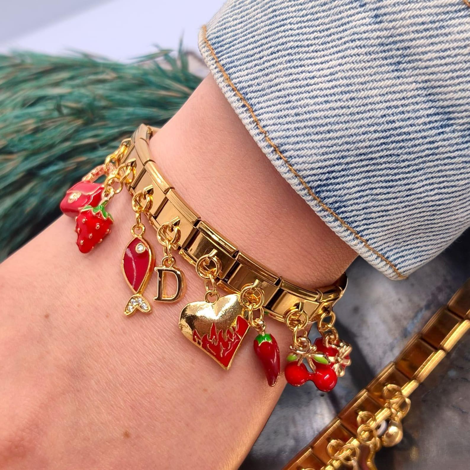 Custom Gold Italian Charm Bracelet: Personalized Italy Bracelet - Etsy