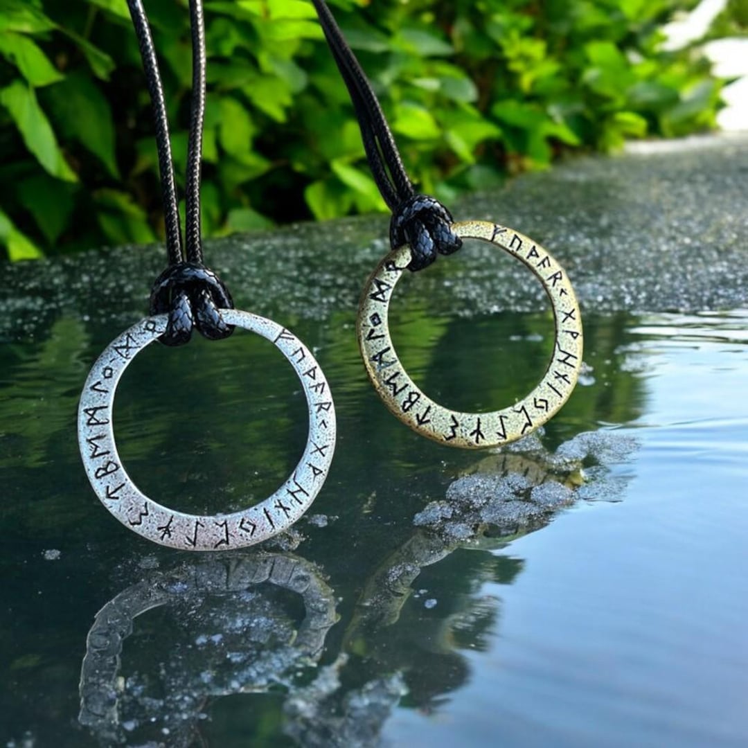 Viking Rune Necklace norse Runes Circle Pendant-celtic Amulet for ...