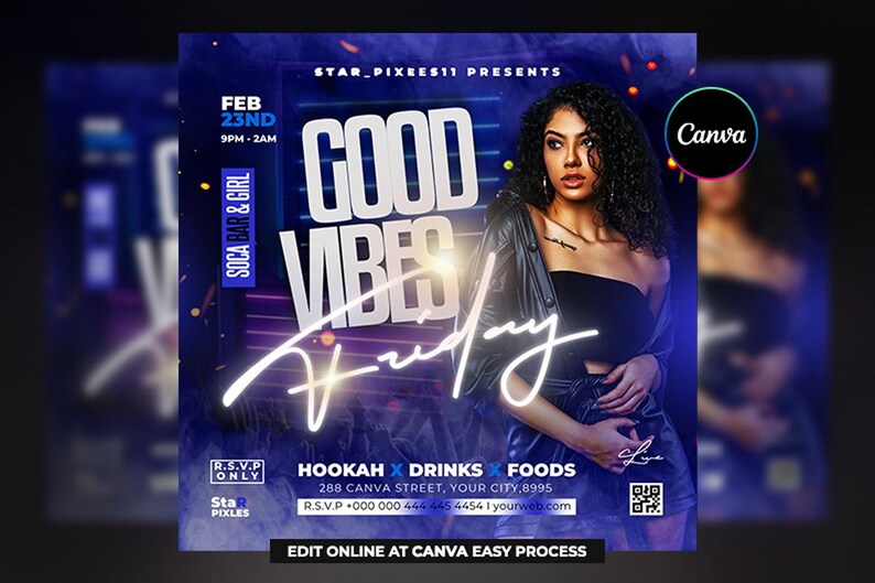 Editable Good Vibes Friday Party Flyers, PSD Flyers, Night Club Flyers ...