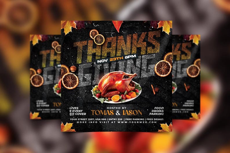04 Editable Thanksgiving Flyer Bundle, Thanksgiving, Thanksgiving Day ...