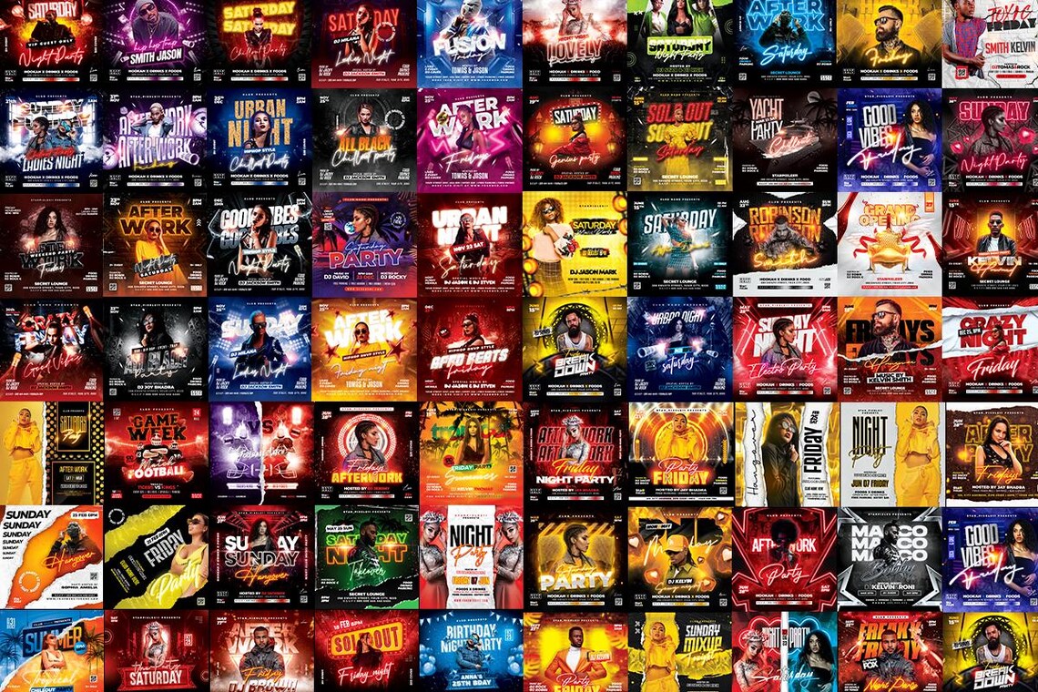 70 PSD Flyers Template Bundle | Party Flyers | Club Flyers Templates ...