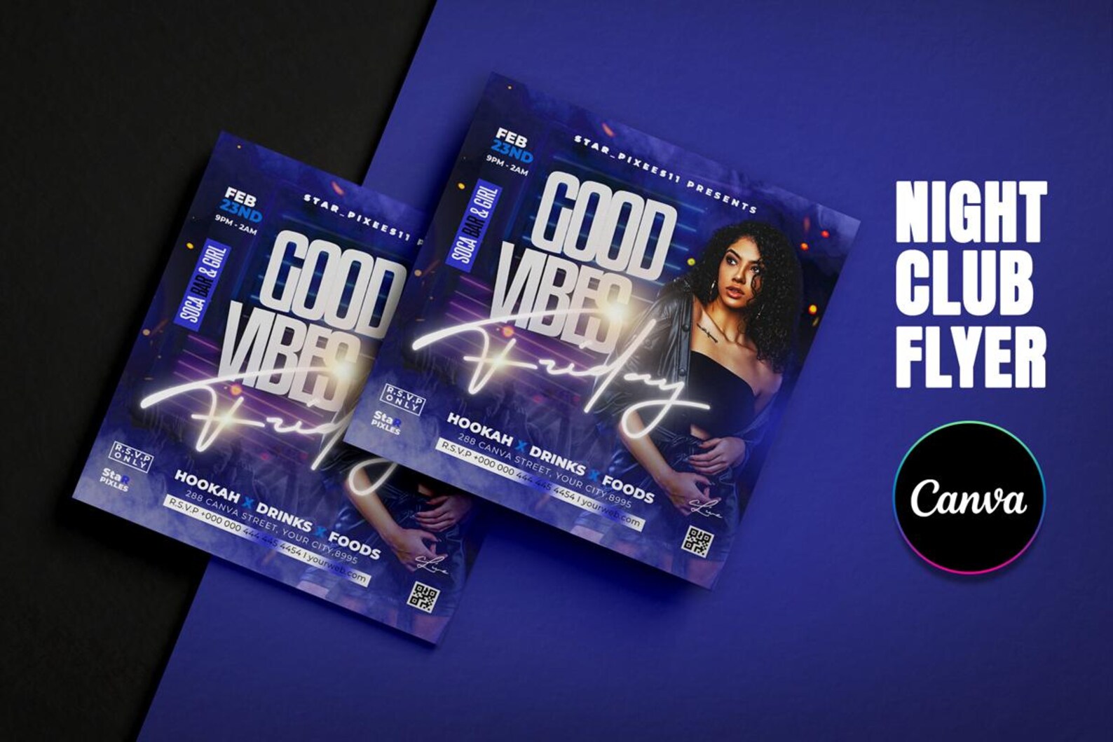 Editable Good Vibes Friday Party Flyers, PSD Flyers, Night Club Flyers ...