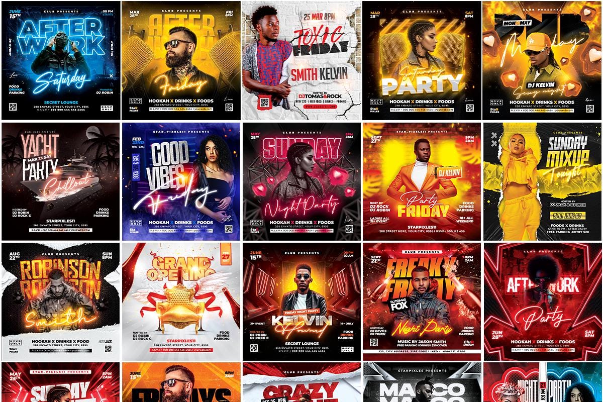 70 PSD Flyers Template Bundle | Party Flyers | Club Flyers Templates ...