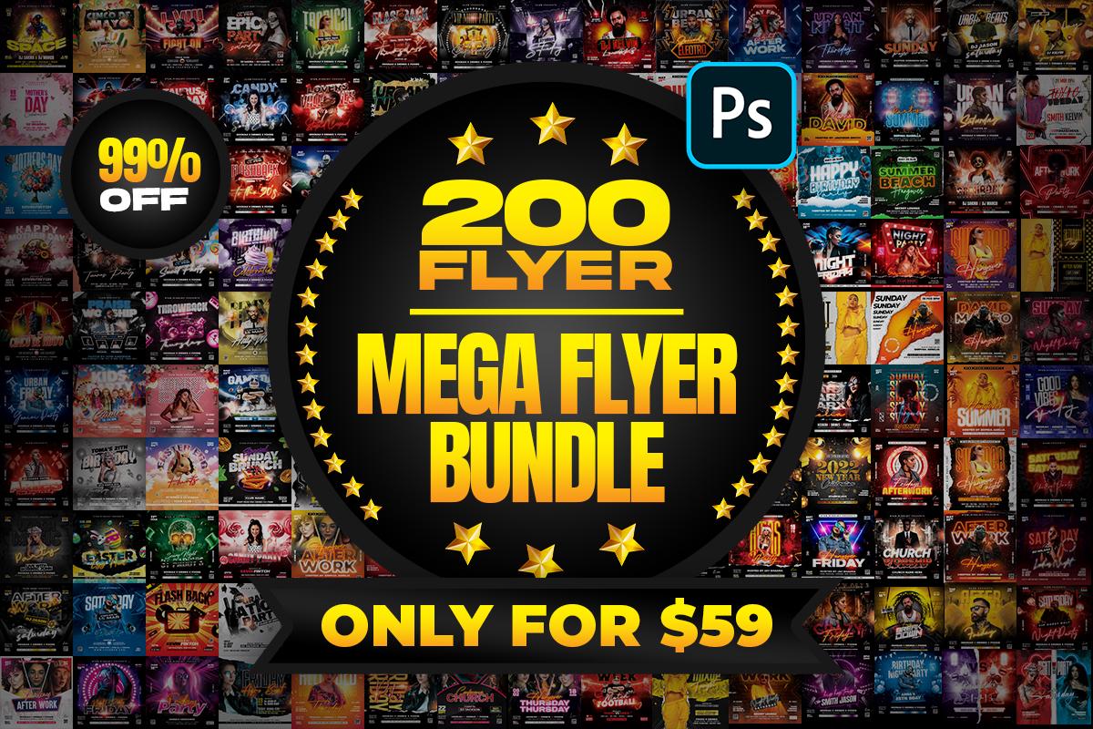 200 Mega Bundle Editable Party Flyers | Night Club Events, 4x4 Inch, DJ ...