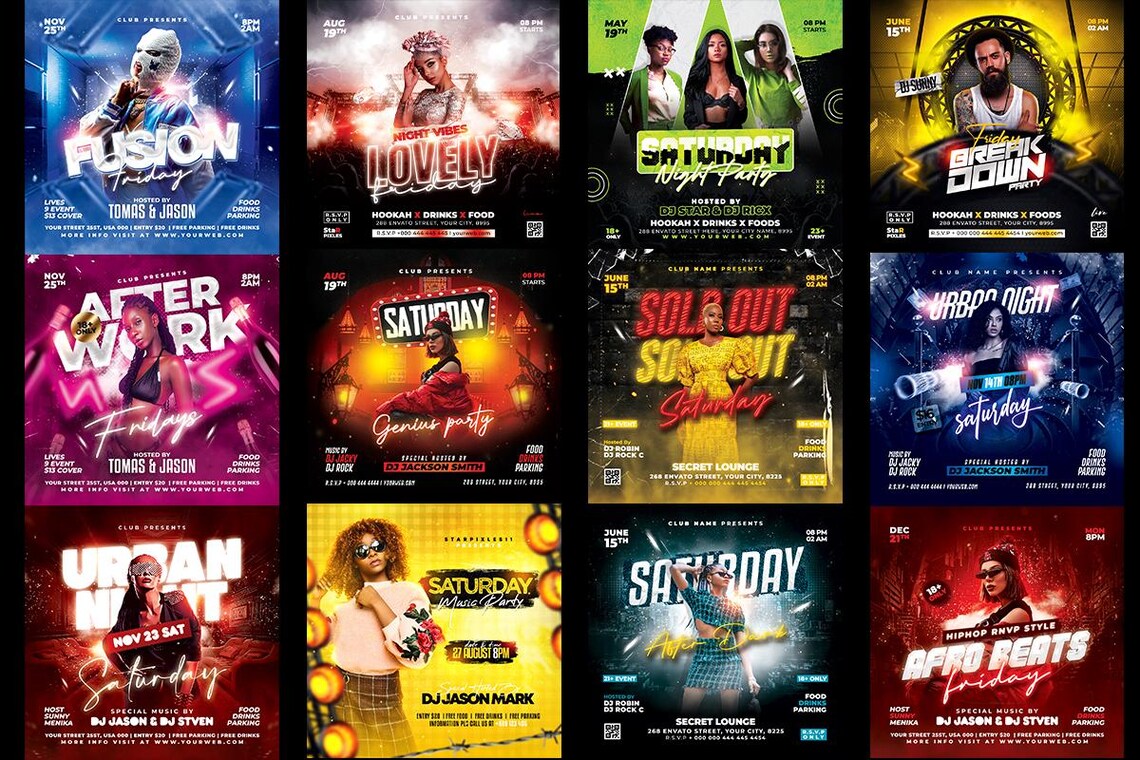 70 PSD Flyers Template Bundle | Party Flyers | Club Flyers Templates ...