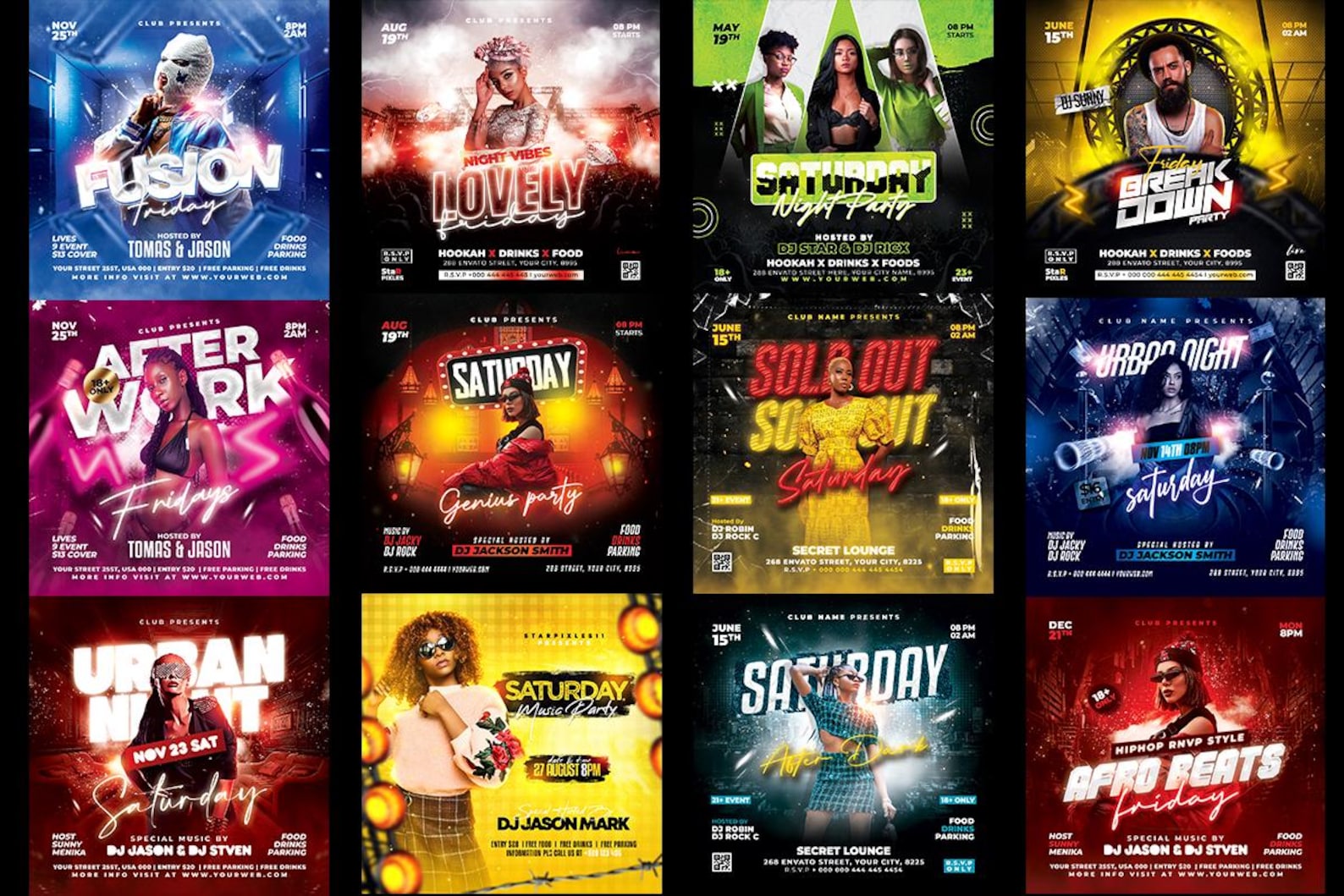 70 PSD Flyers Template Bundle | Party Flyers | Club Flyers Templates ...