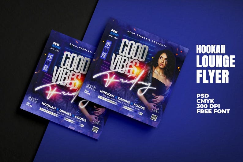 Editable Good Vibes Friday Party Flyers, PSD Flyers, Night Club Flyers ...