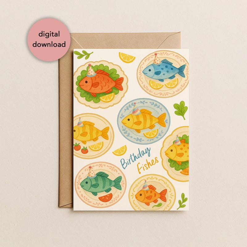 Fish Birthday Card - Etsy