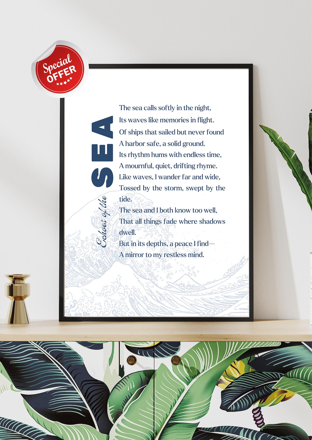 Sea-inspired Poem Digital Print Ocean Themed Wall Art Nautical Home ...