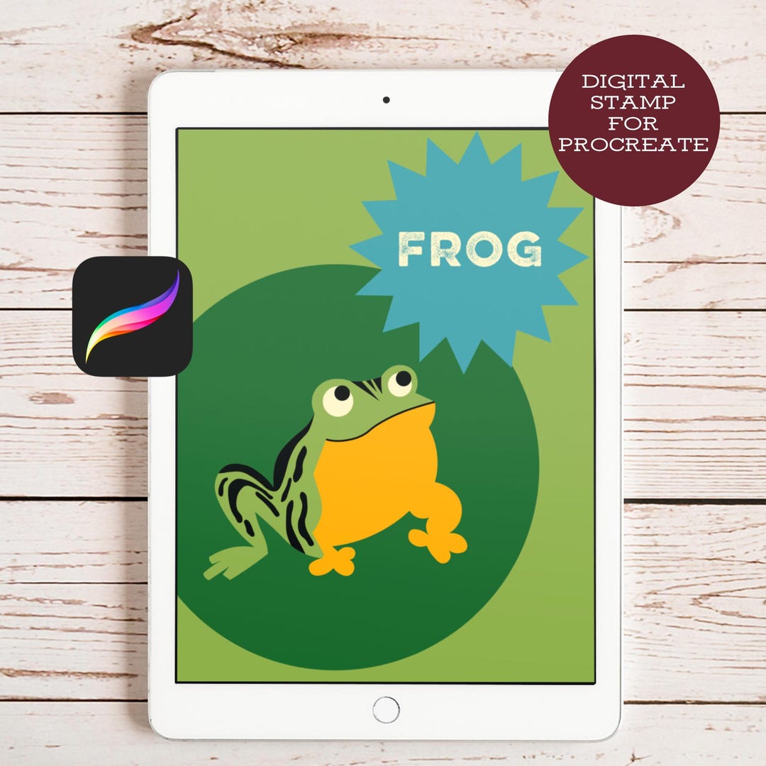 Procreate Frog Stamp Brush: Line Art, Doodle, Illustration (commercial ...
