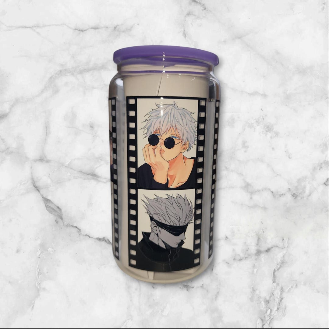 Satoru Gojo Acrylic Plastic or Glass Cup, Acrylic 16oz Reusable Coffee ...