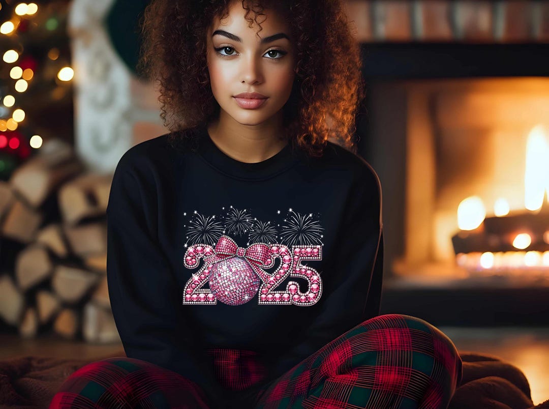 Pink 2025 New Year Sweatshirt, Unisex, New Year's Eve Top, New Year ...