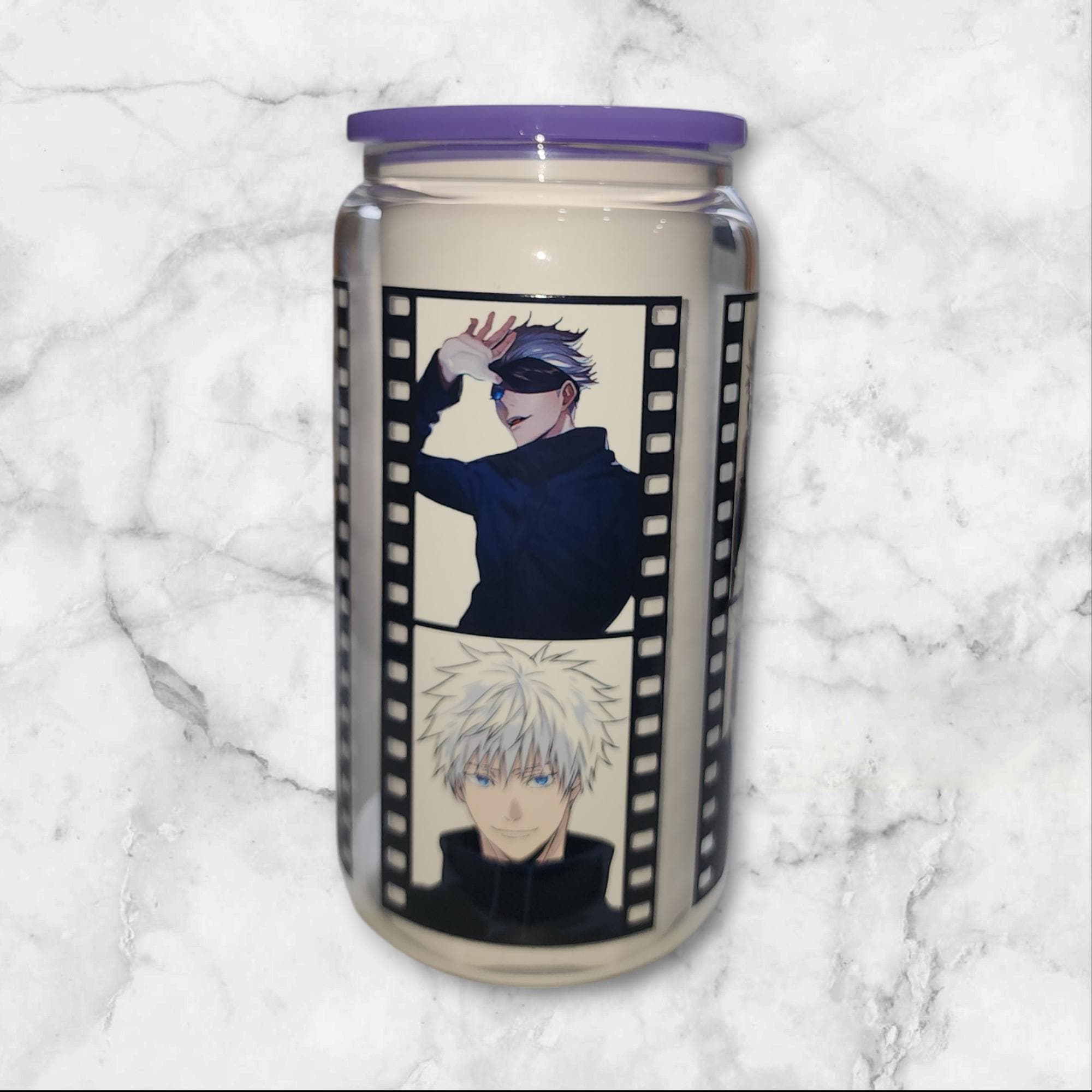 Satoru Gojo Acrylic Plastic or Glass Cup, Acrylic 16oz Reusable Coffee ...