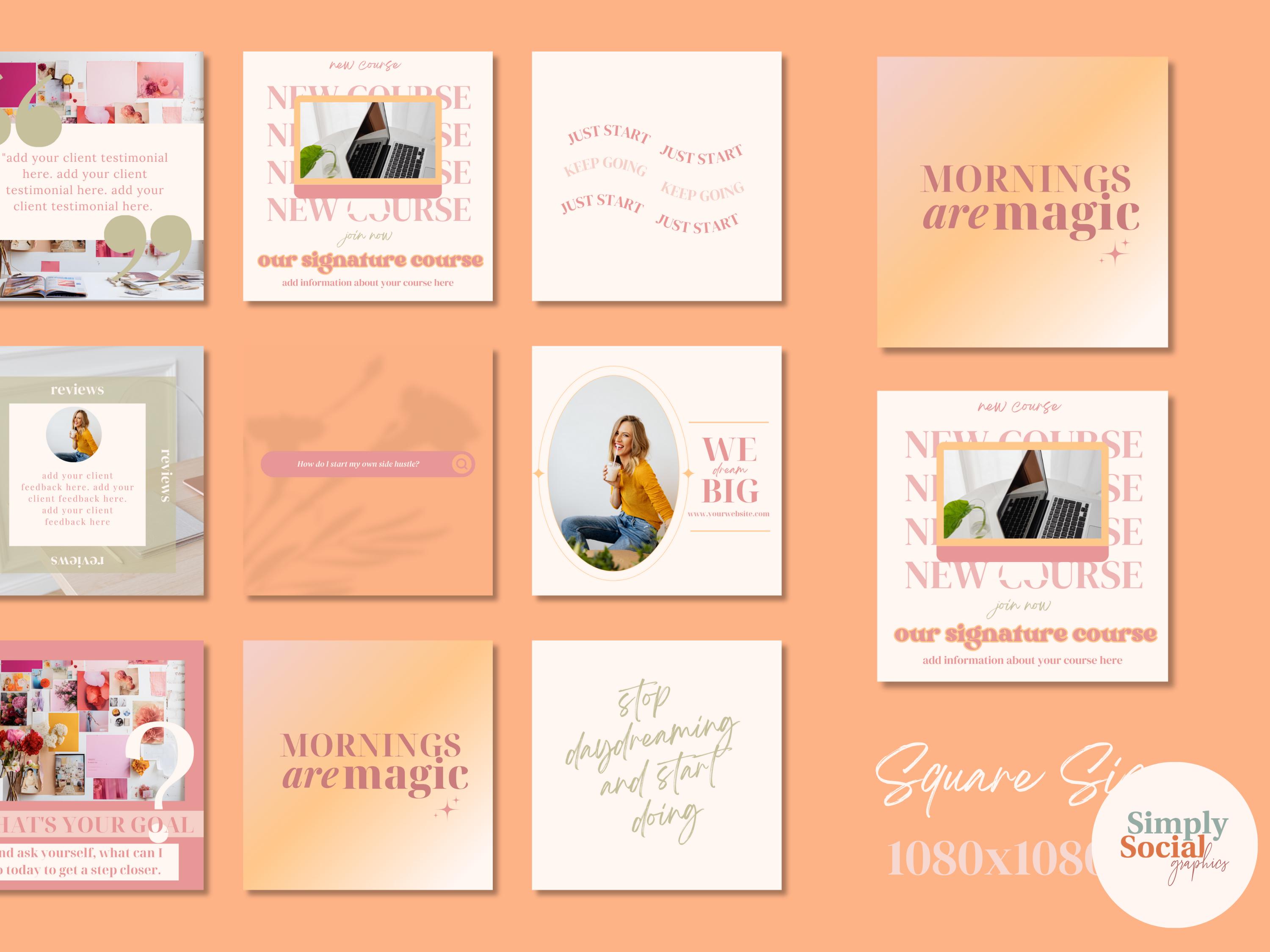 250 Bright Creative Instagram Post Templates Bright Summer Instagram ...