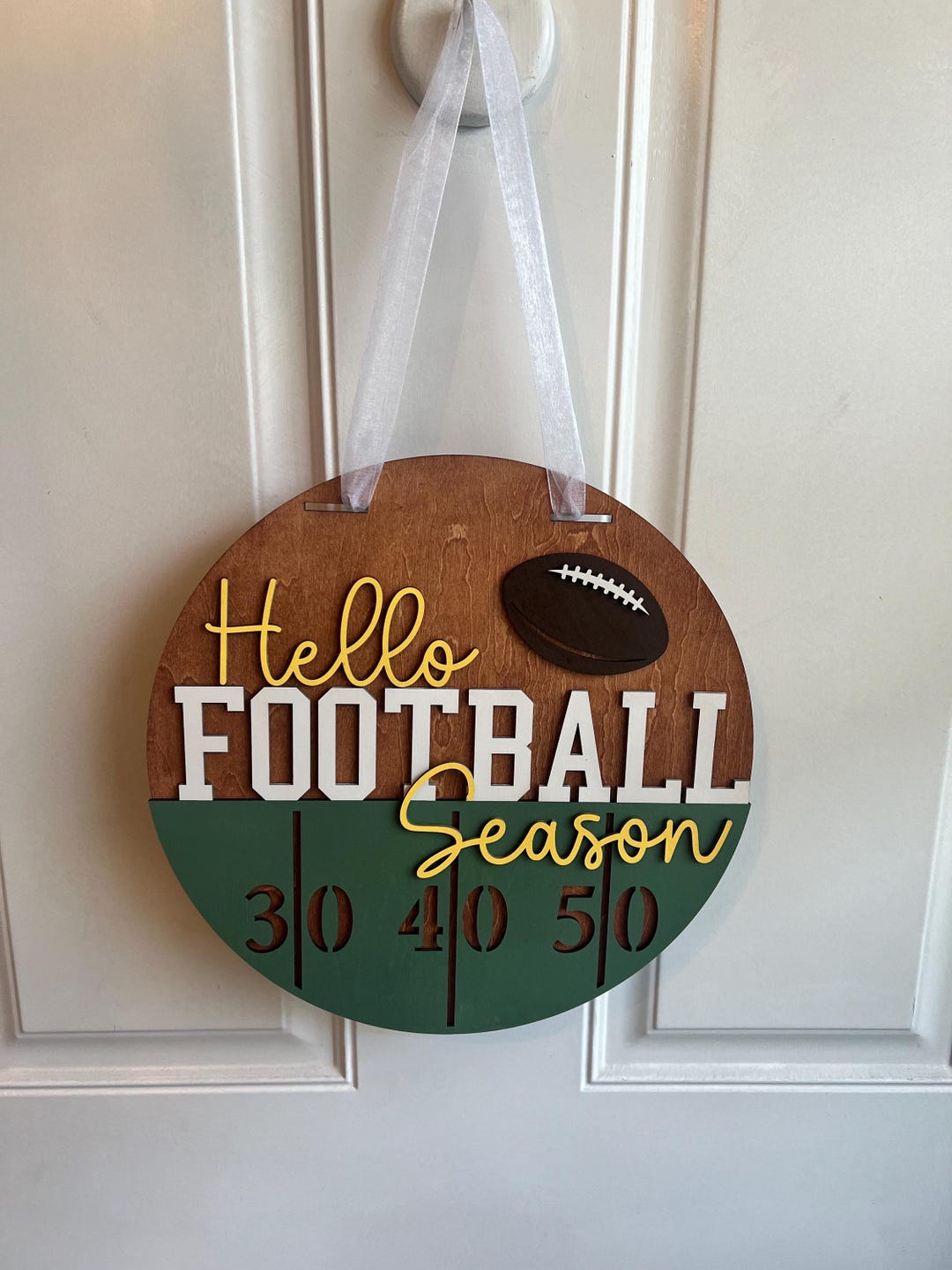 Football Themed Door Hanger, Football Season Welcome Sign, Watch Party ...