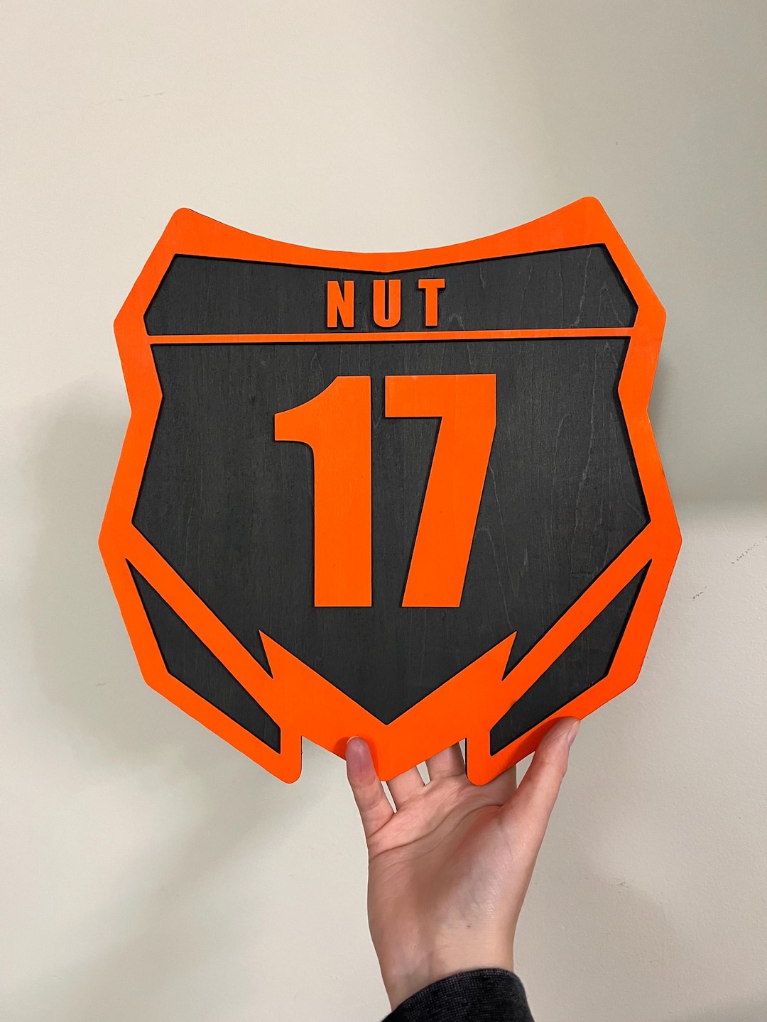 Personalized Motocross Number Plate Sign, Custom Dirt Bike Wall Decor ...