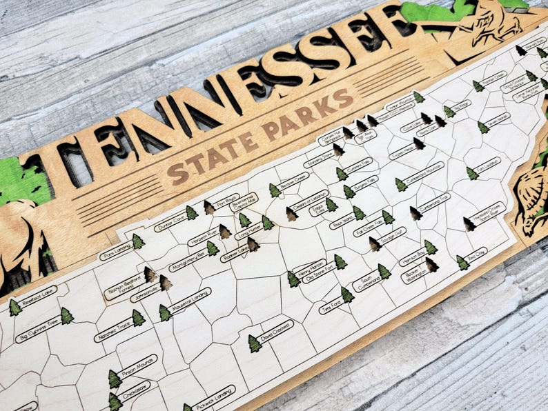 Tennessee State Park Map, Personalized Tennessee Travel Tracker Map ...