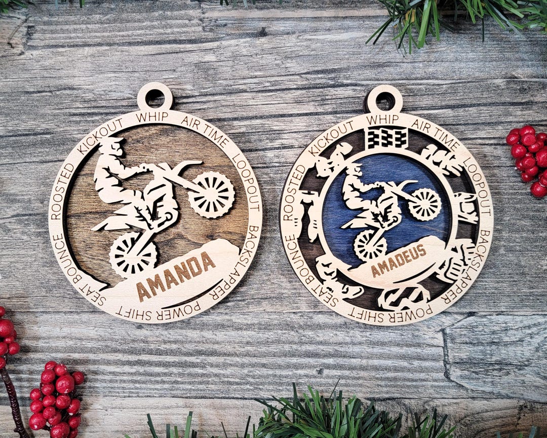 Personalized Motocross Christmas Ornament, Biker Gifts, Dirtbike Racing ...