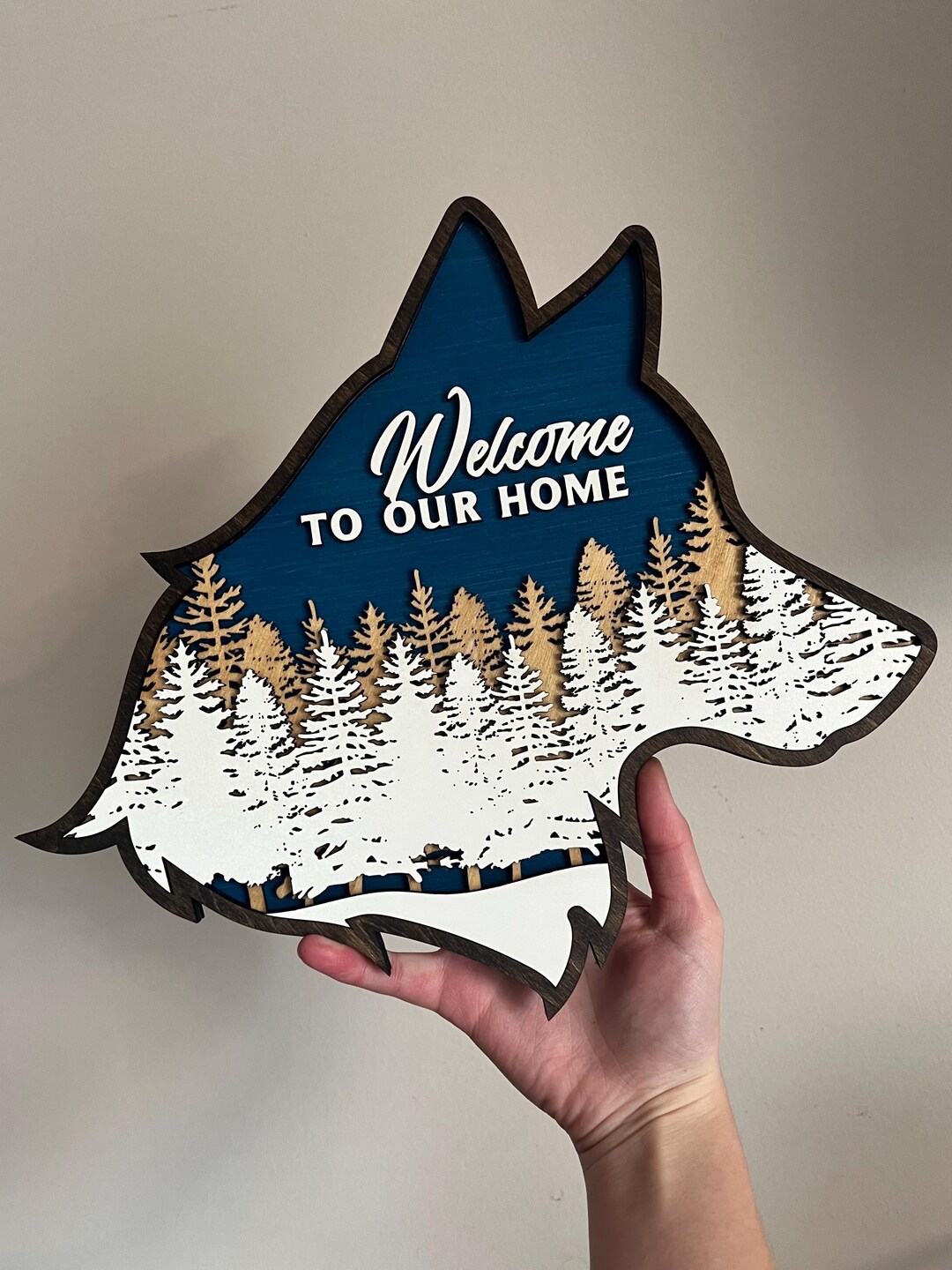 Rustic Woodland Animal Signs for Cabin, Personalized Wooden Signs ...