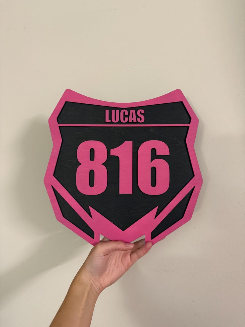 Personalized Motocross Number Plate Sign, Custom Dirt Bike Wall Decor ...