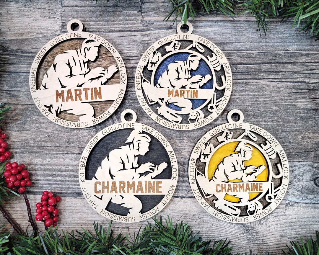 Personalized Ju Jitzu Christmas Ornament, Custom Sports Ornament, Team ...