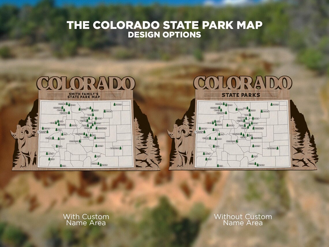 Colorado State Park Map, Personalized Colorado Travel Map, Laser Cut ...