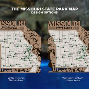 Missouri State Park Map, Personalized Missouri Travel Map, Laser Cut ...