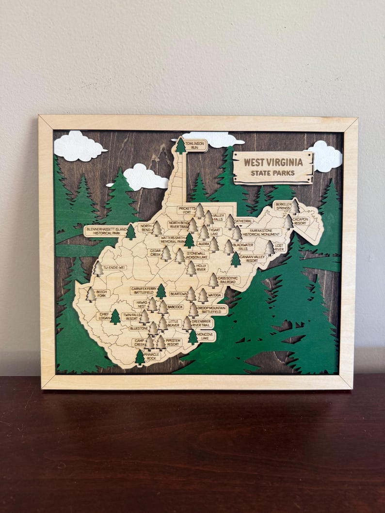 West Virginia State Park Map, Personalized West Virginia Travel Map ...