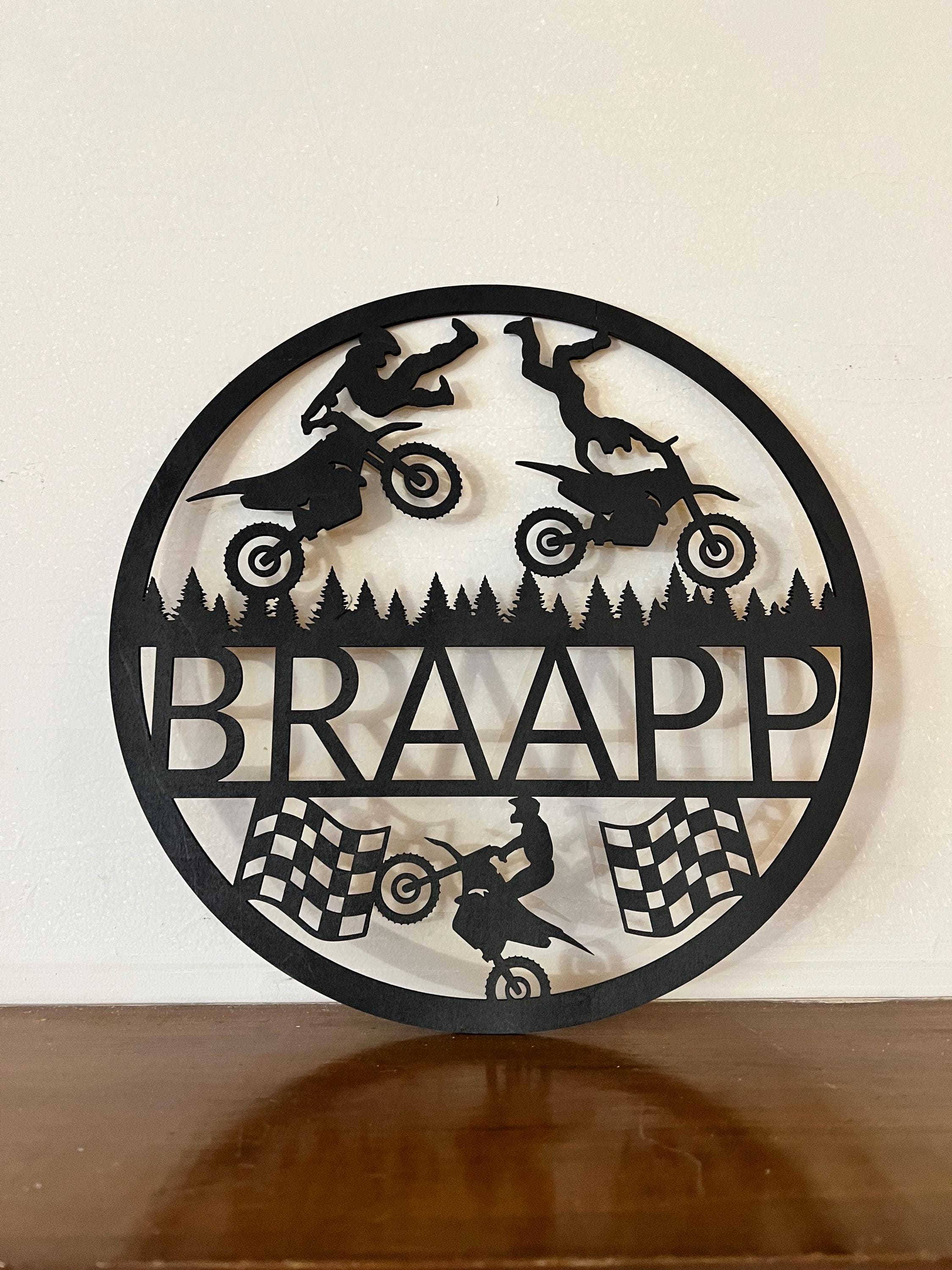 Personalized Motocross Wall Art, Wooded Round Dirtbike Sign, Gifts for ...