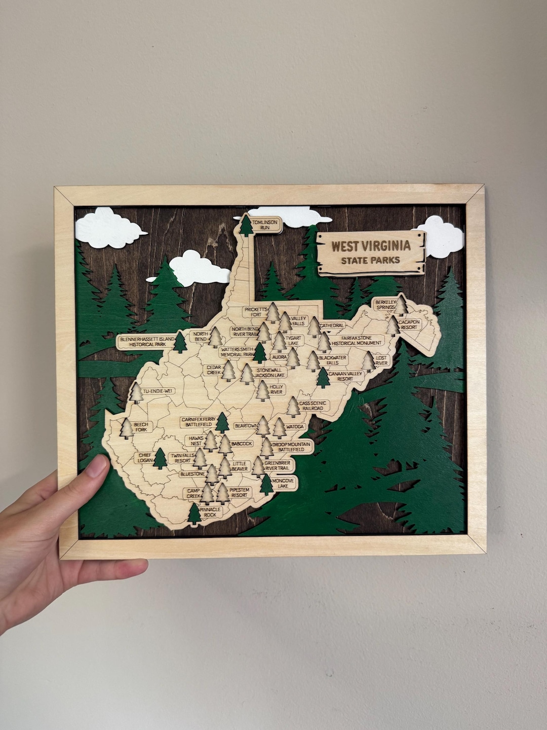 West Virginia State Park Map, Personalized West Virginia Travel Map ...