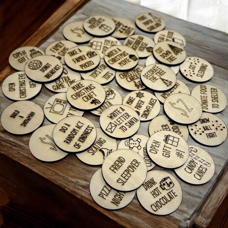 Family Activity Advent Calendar Tokens, Christmas Countdown, Activities ...