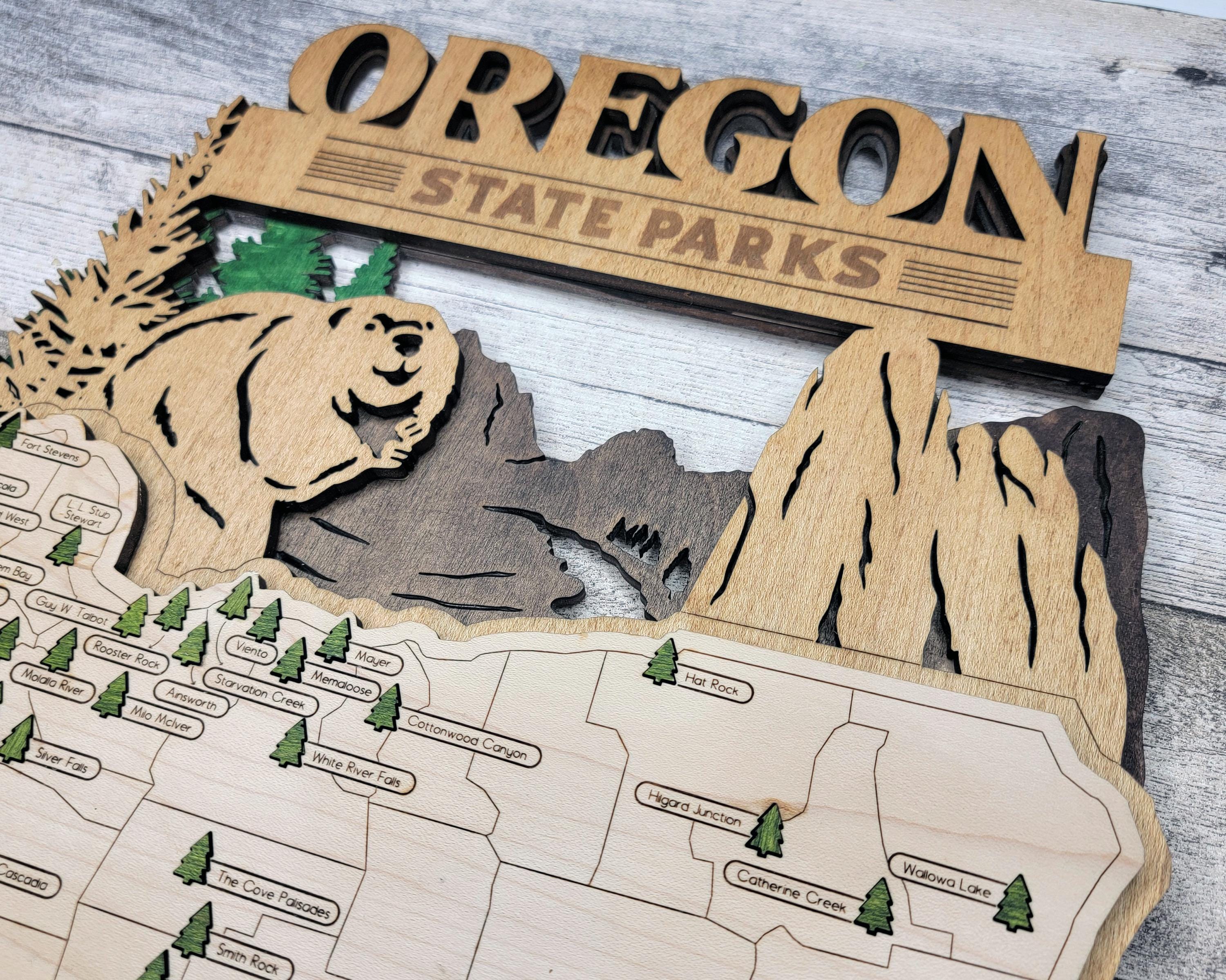Oregon State Park Map, Personalized Oregon Travel Map, Oregon Home ...