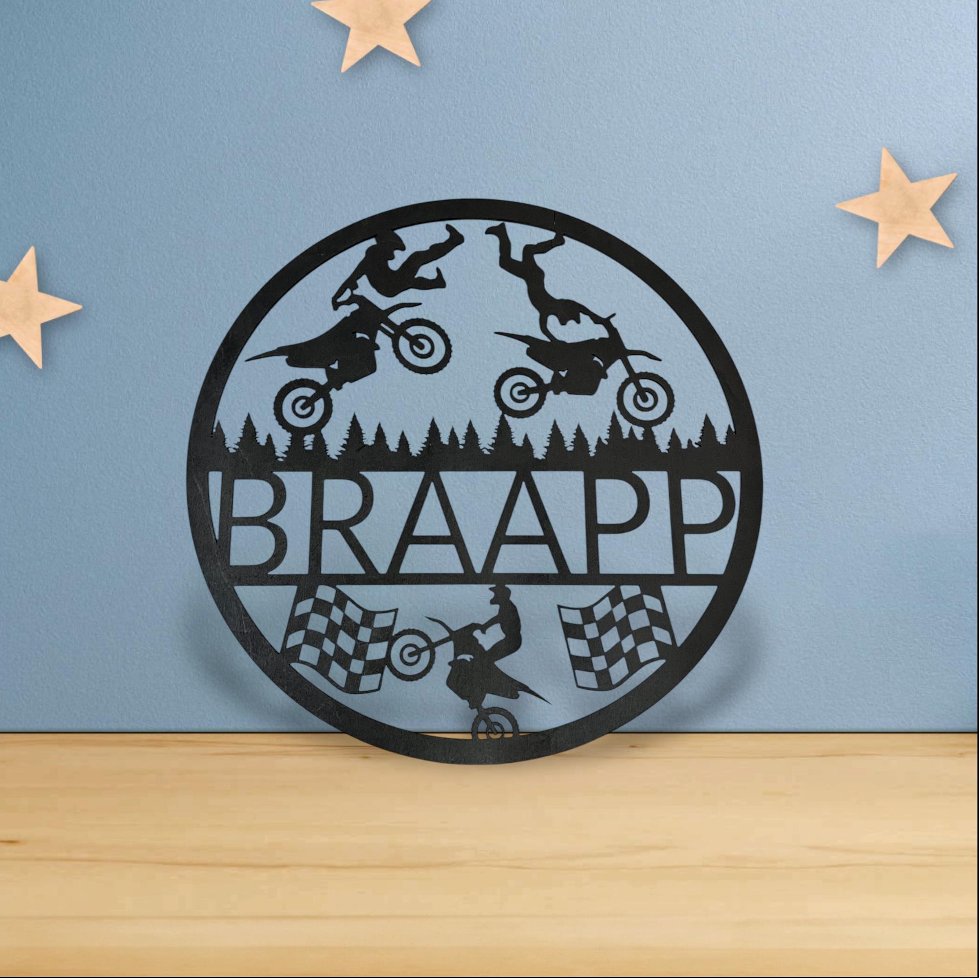 Personalized Motocross Wall Art, Wooded Round Dirtbike Sign, Gifts for ...