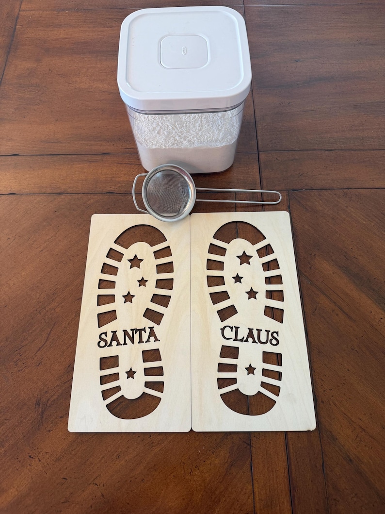 Santa Footprint Stencil Set, Reindeer Hoof & Elf Footprint Templates ...