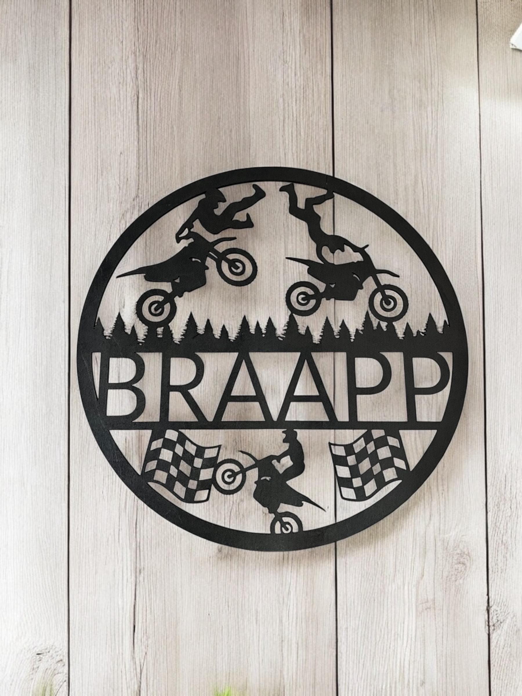 Personalized Motocross Wall Art, Wooded Round Dirtbike Sign, Gifts for ...