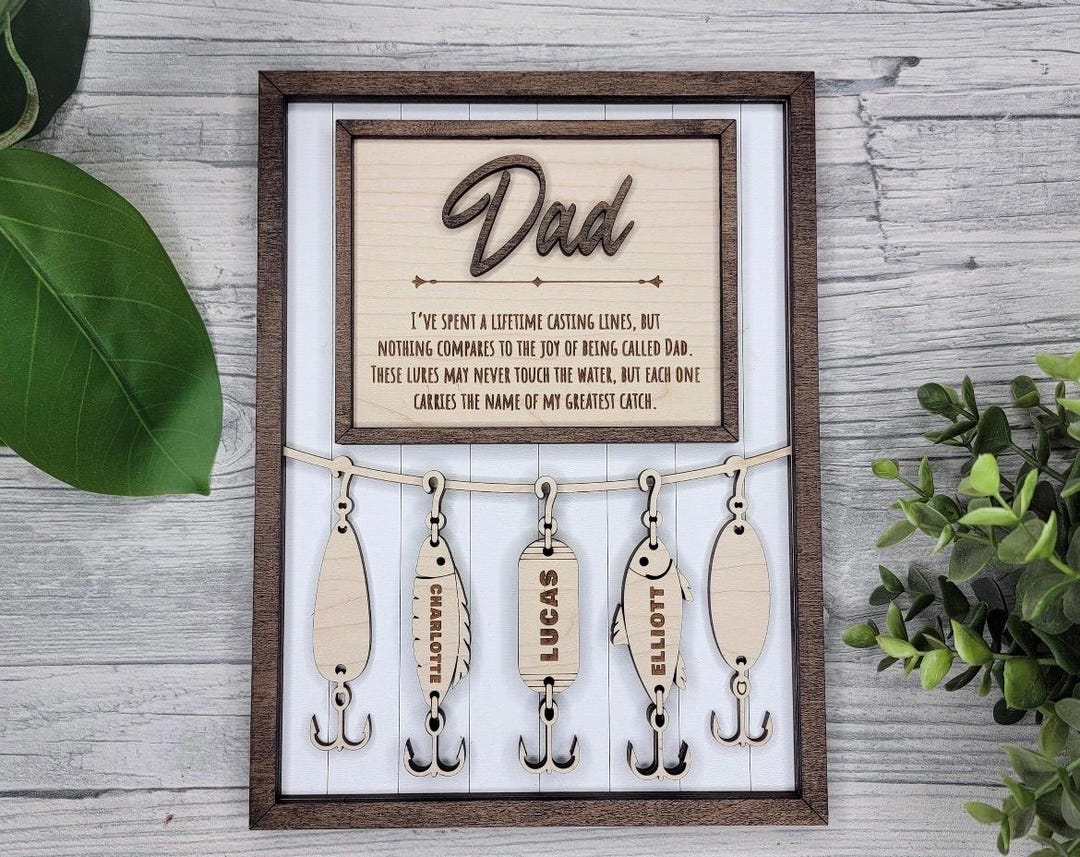 Personalized Dad Fishing Lure Sign, Custom Gifts for Fishermen, Gifts ...