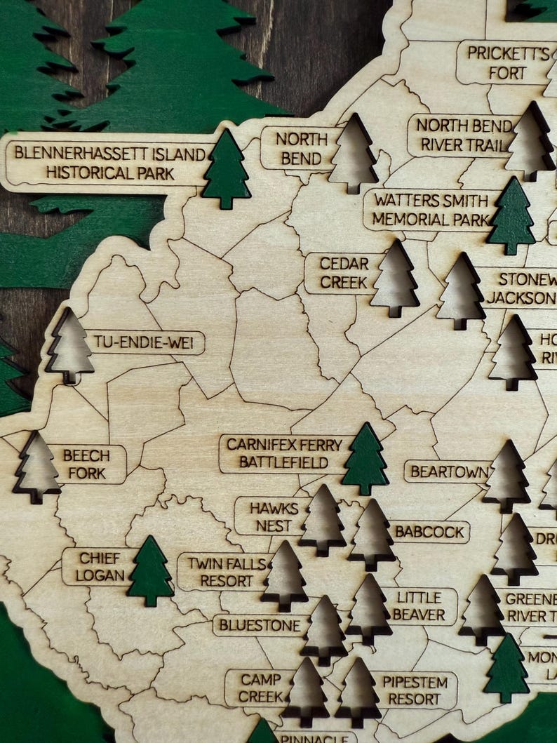 West Virginia State Park Map, Personalized West Virginia Travel Map ...