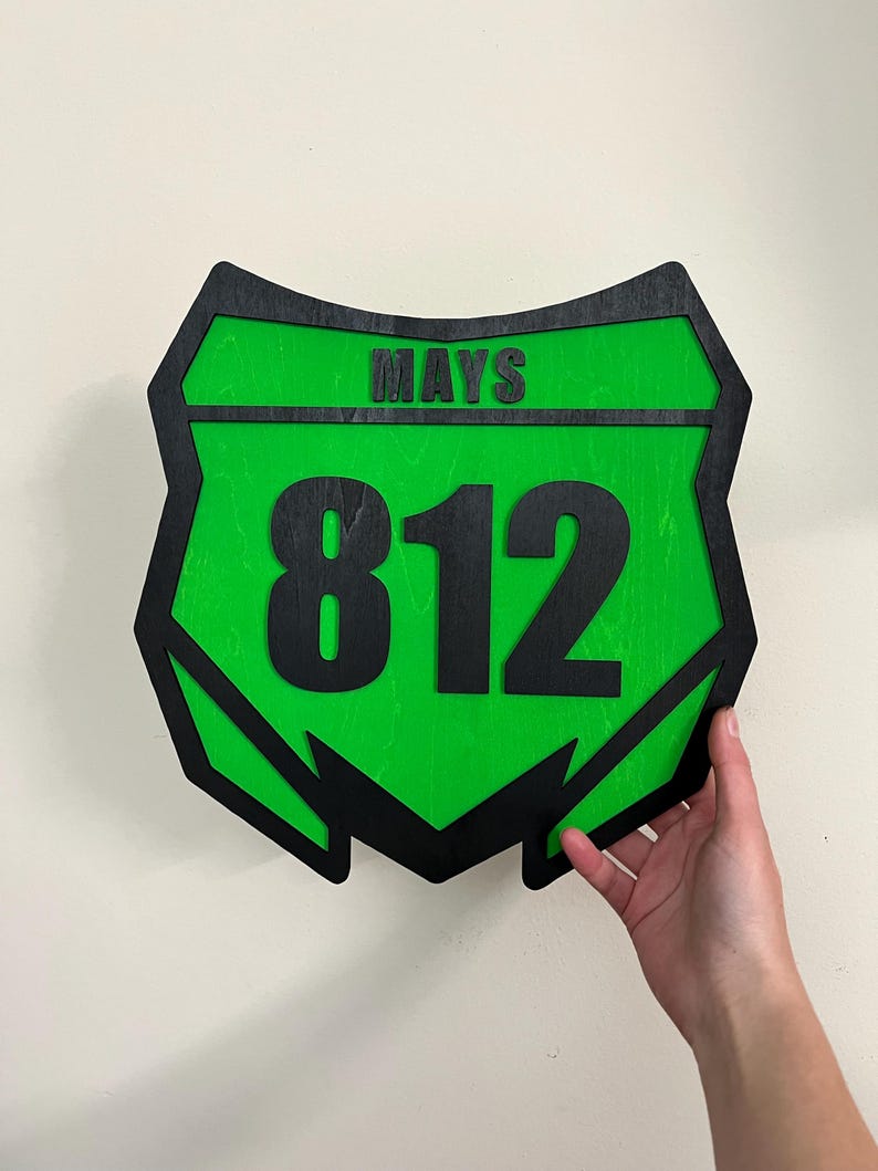 Personalized Motocross Number Plate Sign, Custom Dirt Bike Wall Decor ...